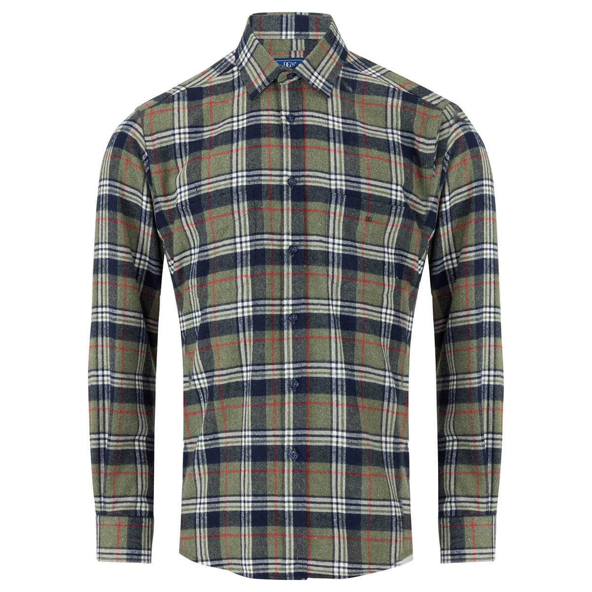 DG's Drifter 531-14494-35 Giovanni Olive Green Long Sleeve Flannel Shi ...