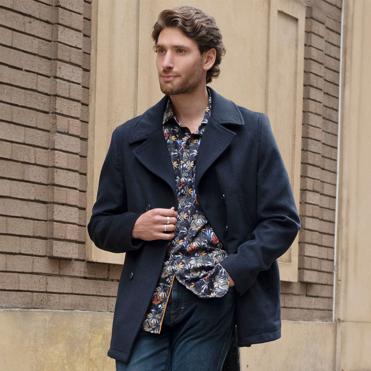 Guide London Coat Wool Blend Mid Blue CT1064 – Baks Menswear